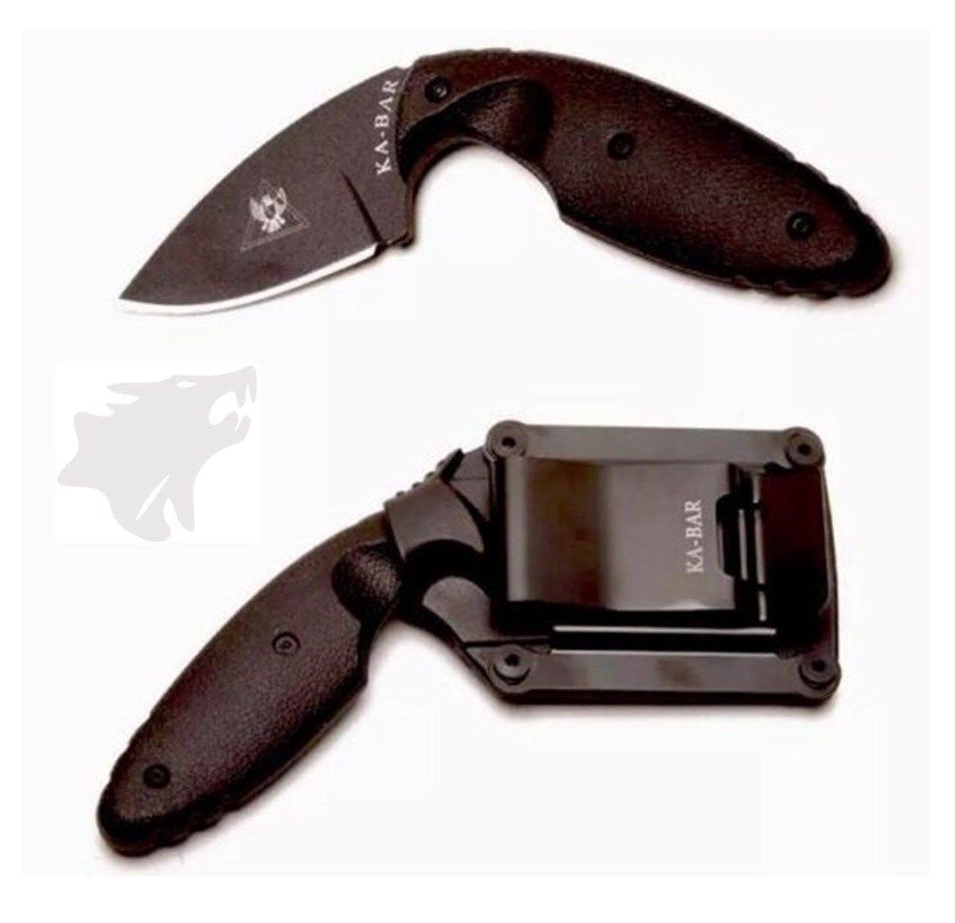 KA-BAR TDI Law Enforcement / Police Knife Black, Straight Edge W/Sheath ...