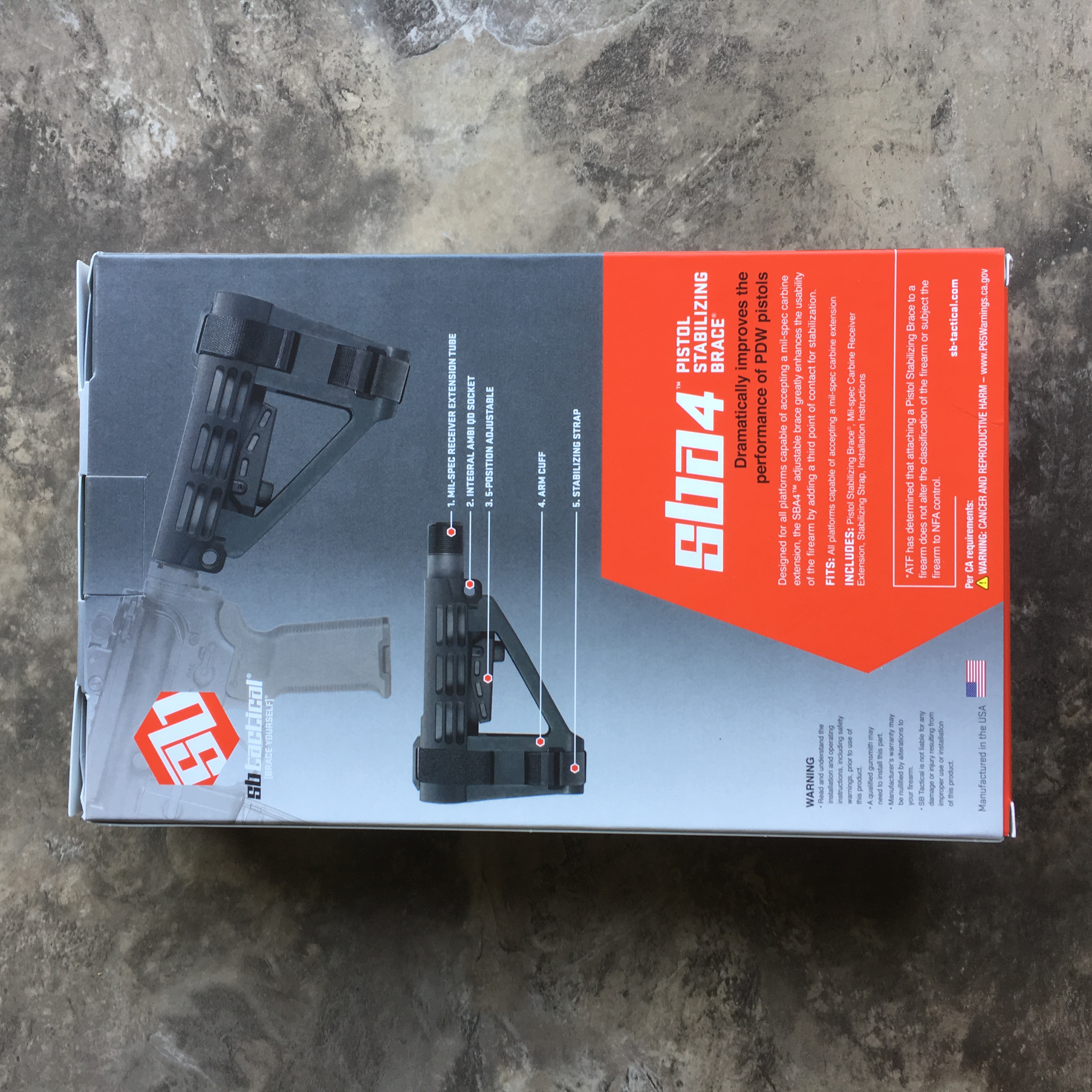 SB Tactical SBA4 Stabilizing Brace 5 Position Adjustable Includes 6 ...