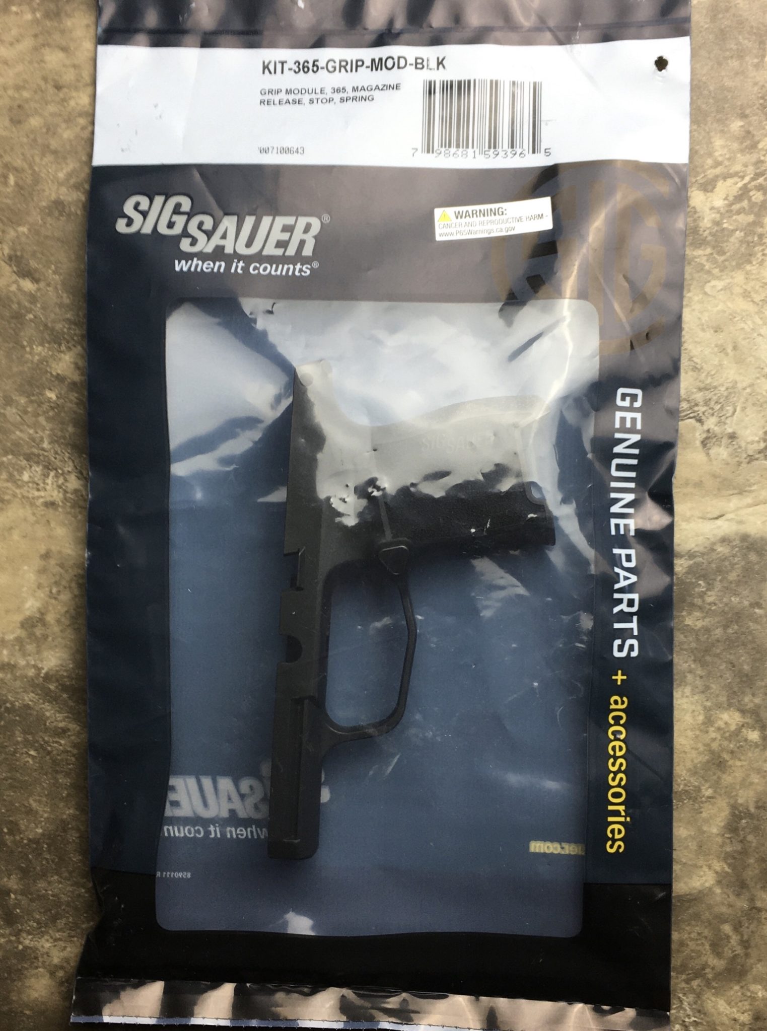 Sig Sauer Grip Module Assembly Fits Sig P365 Black KIT-365-GRIP-MOD-BLK ...