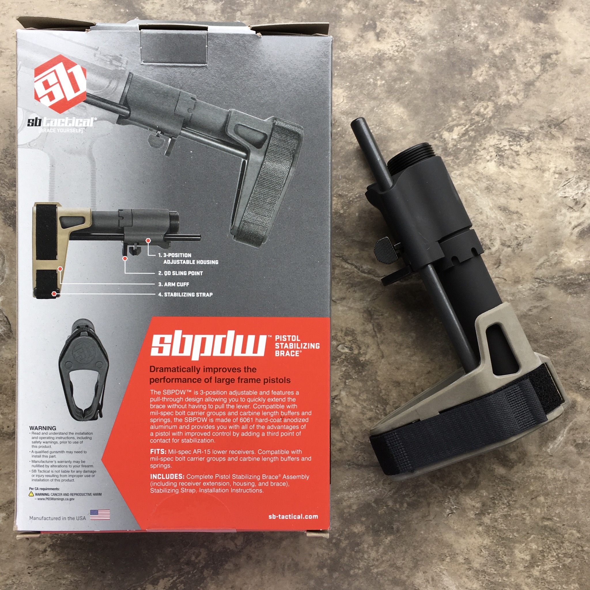 SB Tactical PDW Stabilizing Brace Black and FDE, Fits AR15, Uses ... SB Tactical PDW Stabilizing Brace Black and FDE, Fits AR15, Uses ...