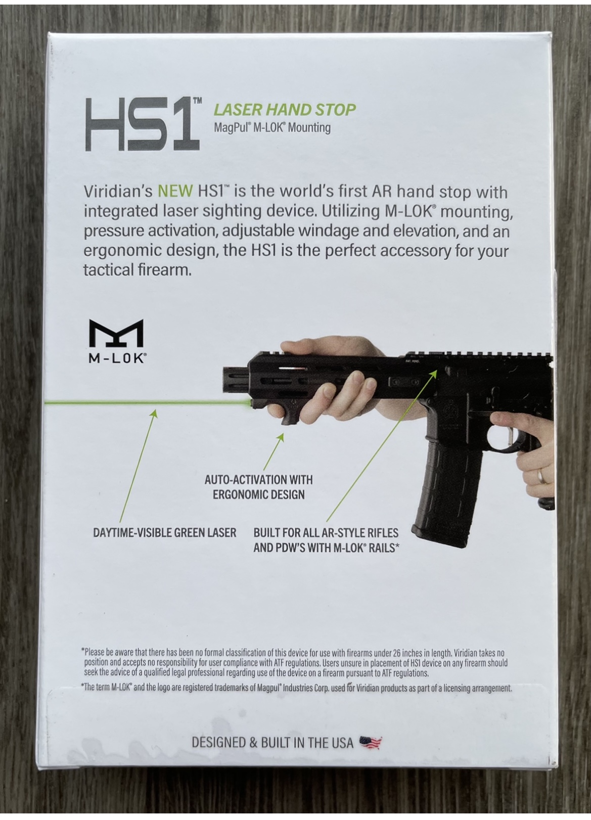 Viridian Weapon Technologies HS1 Hand Stop Green Laser Black Finish 912 ...
